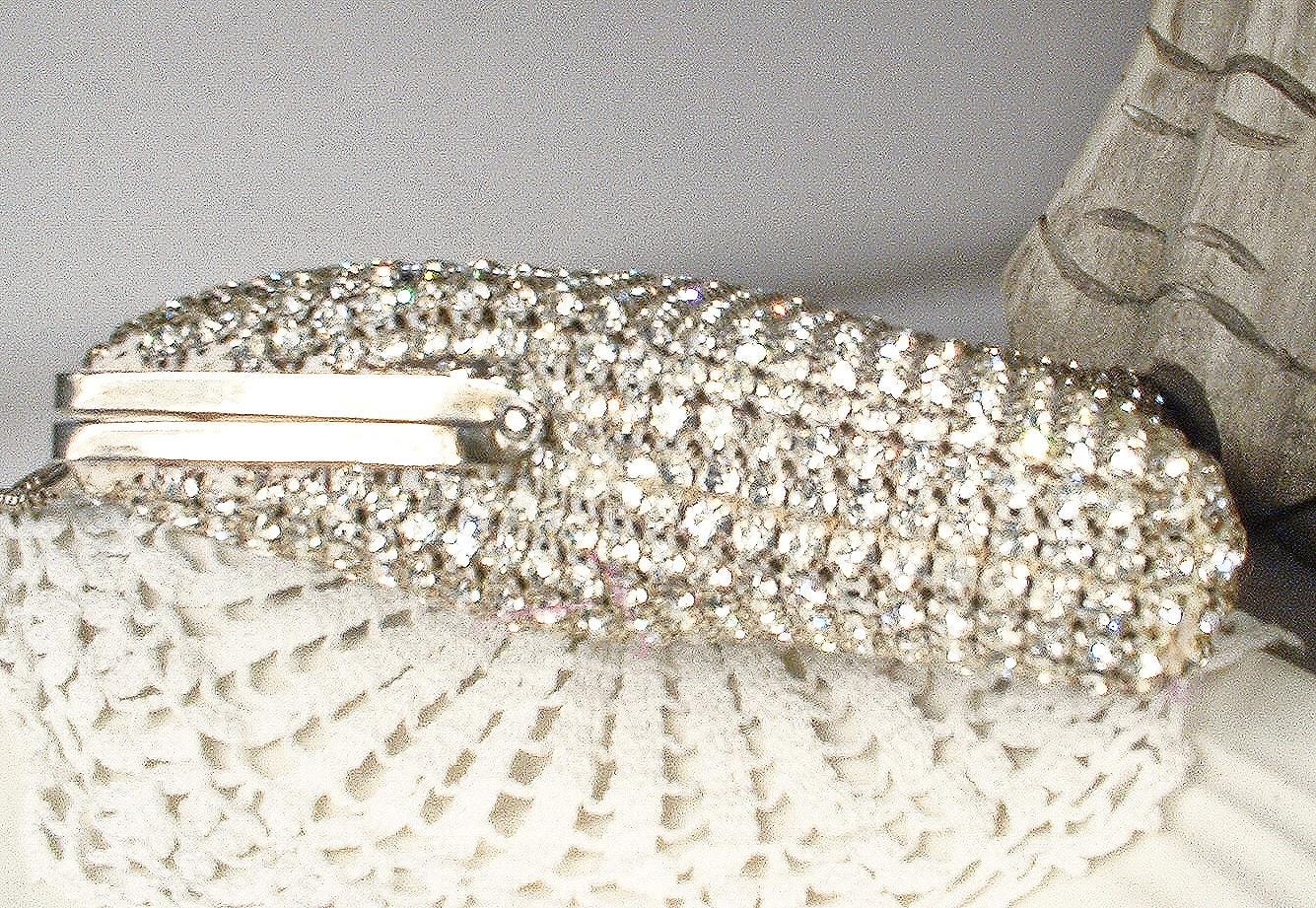 PRISTINE Vintage RHINESTONE Art Deco Purse, Flapper Silver Jeweled ...
