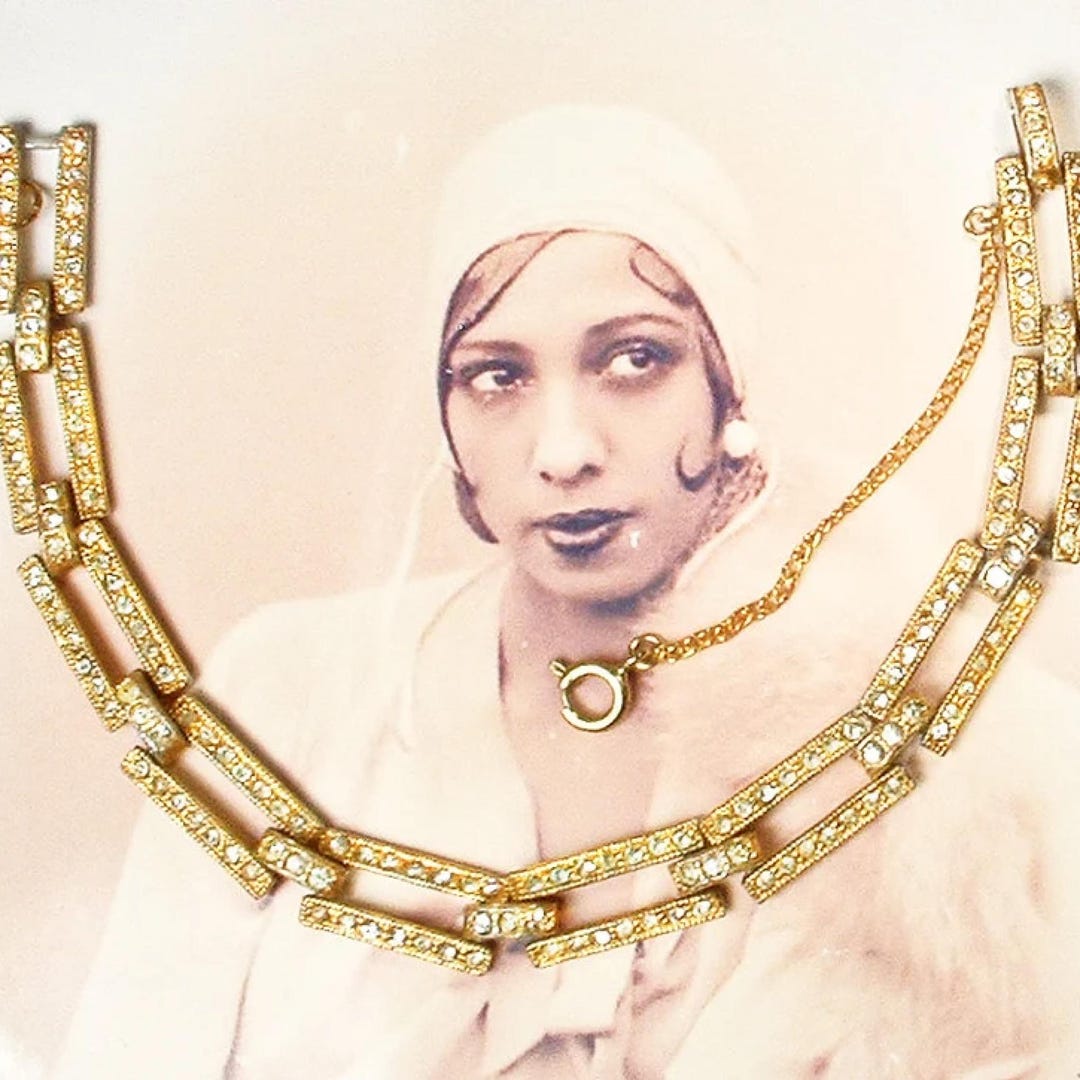 Vintage Art Deco Gold Rhinestone Bracelet, 1920s Wedding Bridal ...