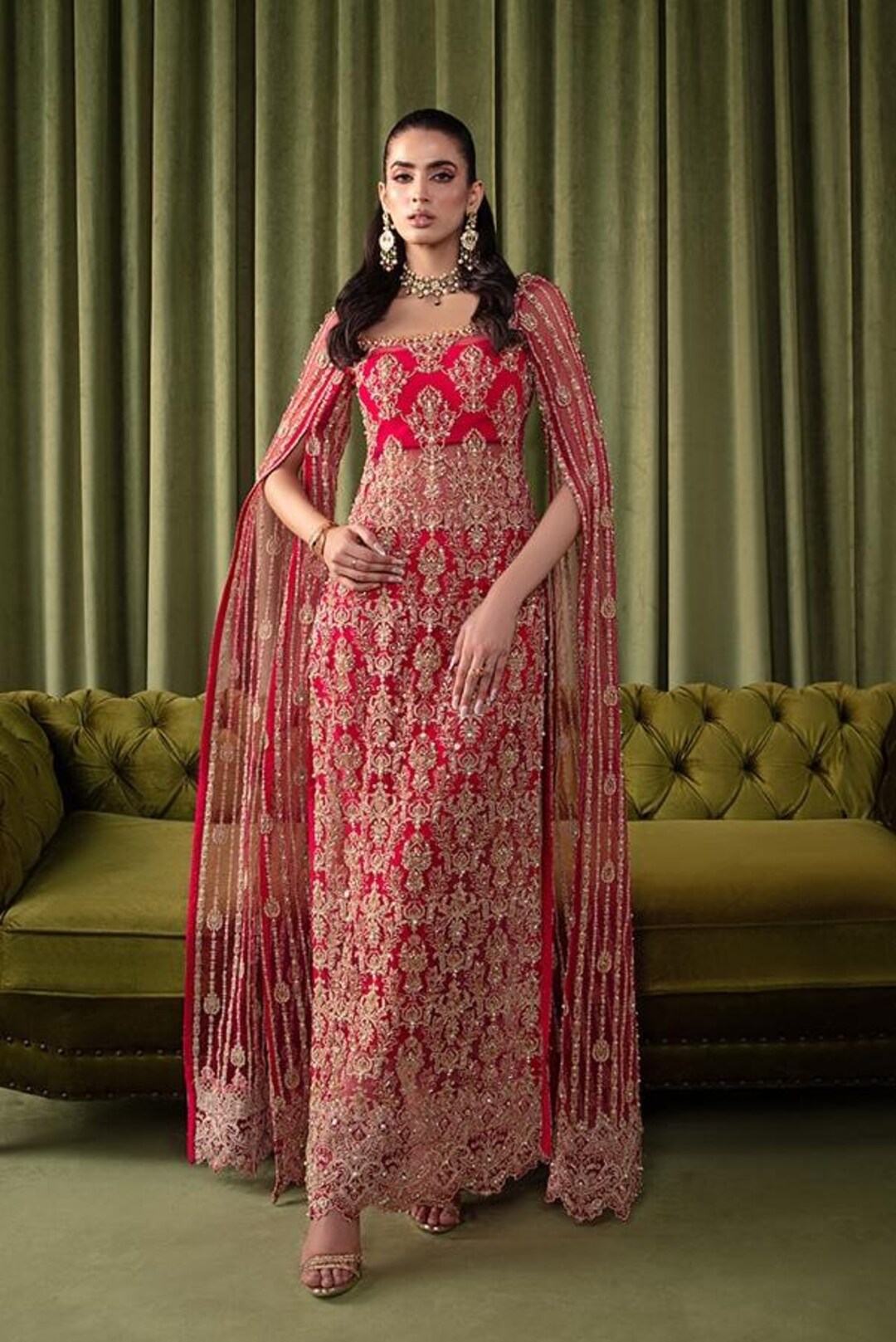 Bridal Lehenga Choli - Red Golden Fancy Lahangha for Mehndi | Trendy ...