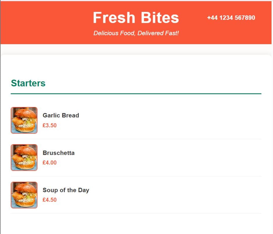 Restaurant Menu Website Template | HTML CSS Mobile Friendly Menu Page ...