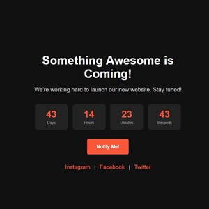 Coming Soon Website Template | Launch Countdown Timer (digital Download ...