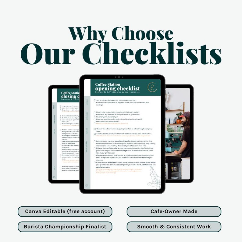 Coffee Station Open & Closing Checklist - Specialty Coffee - Canva ...