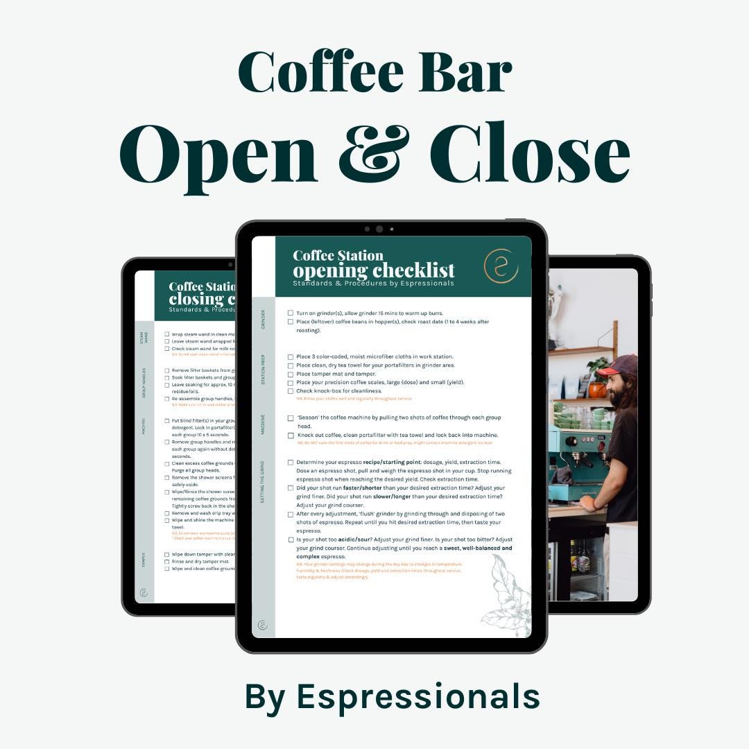Coffee Station Open & Closing Checklist - Specialty Coffee - Canva ...