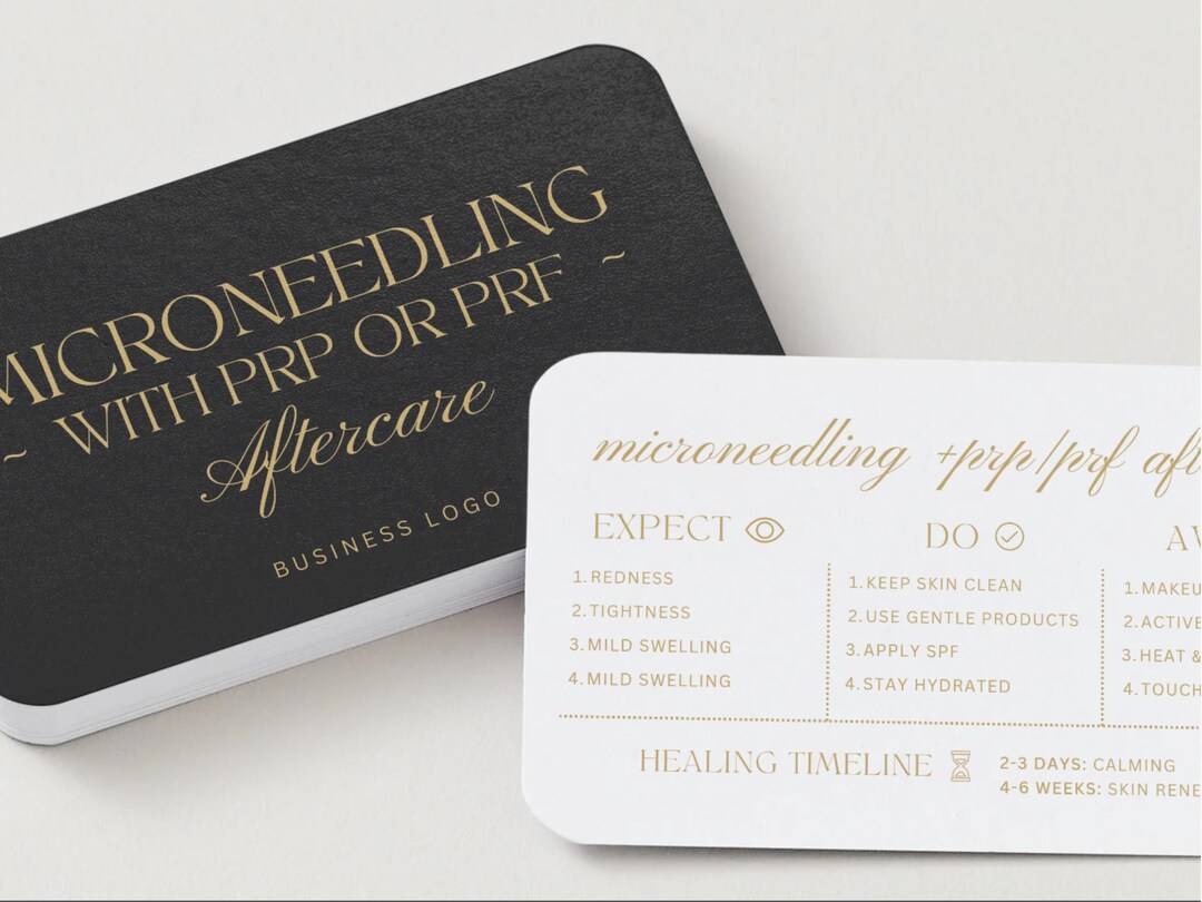 Microneedling PRP or PRF Aftercare Card: Editable Post Treatment Care ...