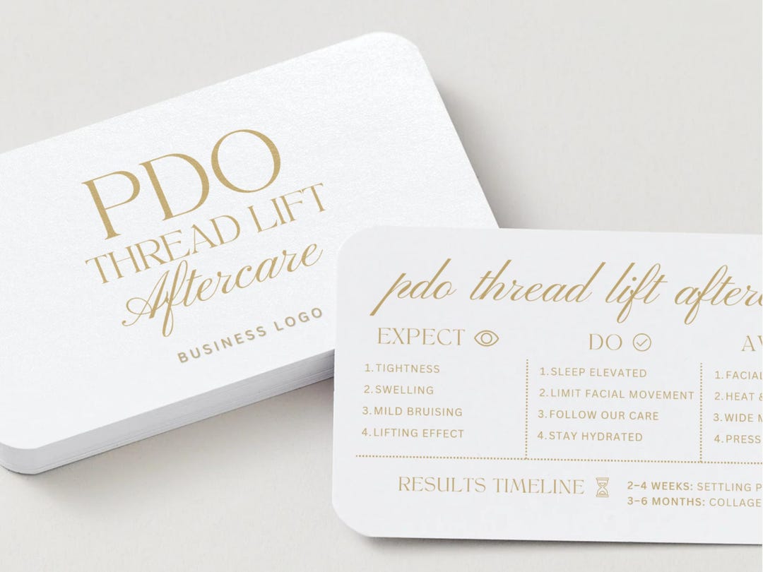 PDO Thread Lift Aftercare Card: Editable Post Thread Lift Care ...