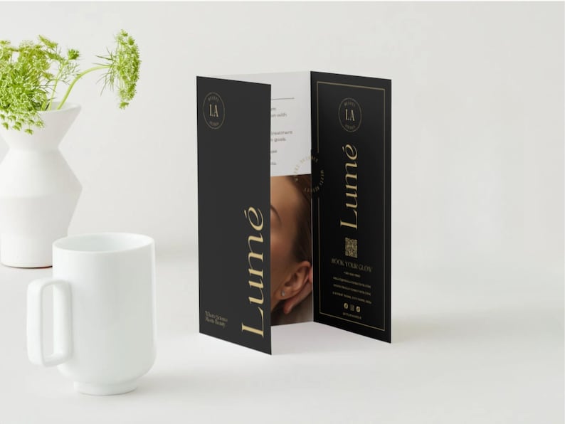 Luxury Trifold Brochure Template, Custom Beauty Pricelist Flyer ...