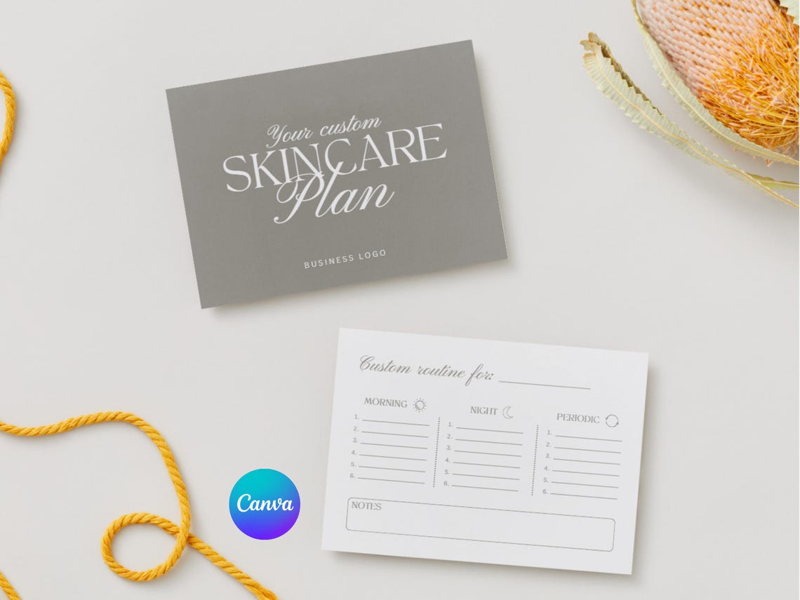 Esthetician Skincare Routine Card Template: Medspa Client Aftercare ...
