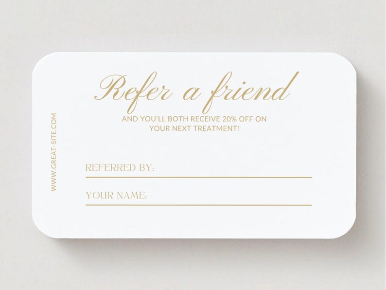 Referral Card Template, Refer a Friend Black Gold Loyalty Design ...