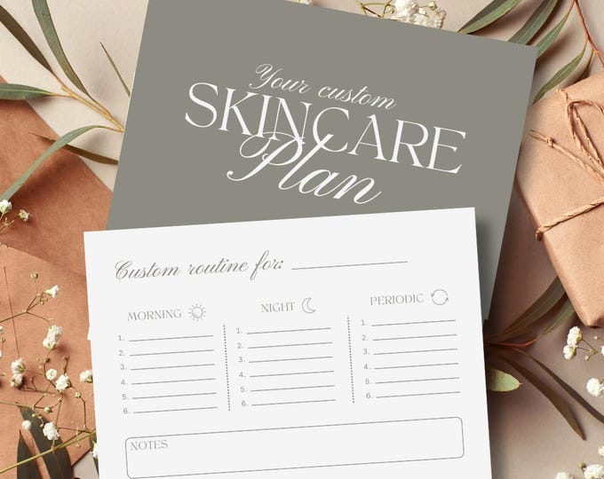Esthetician Skincare Routine Card Template: Medspa Client Aftercare ...