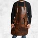 Brown Cowhide Leather Work Apron With Ample Storage | Durable ...