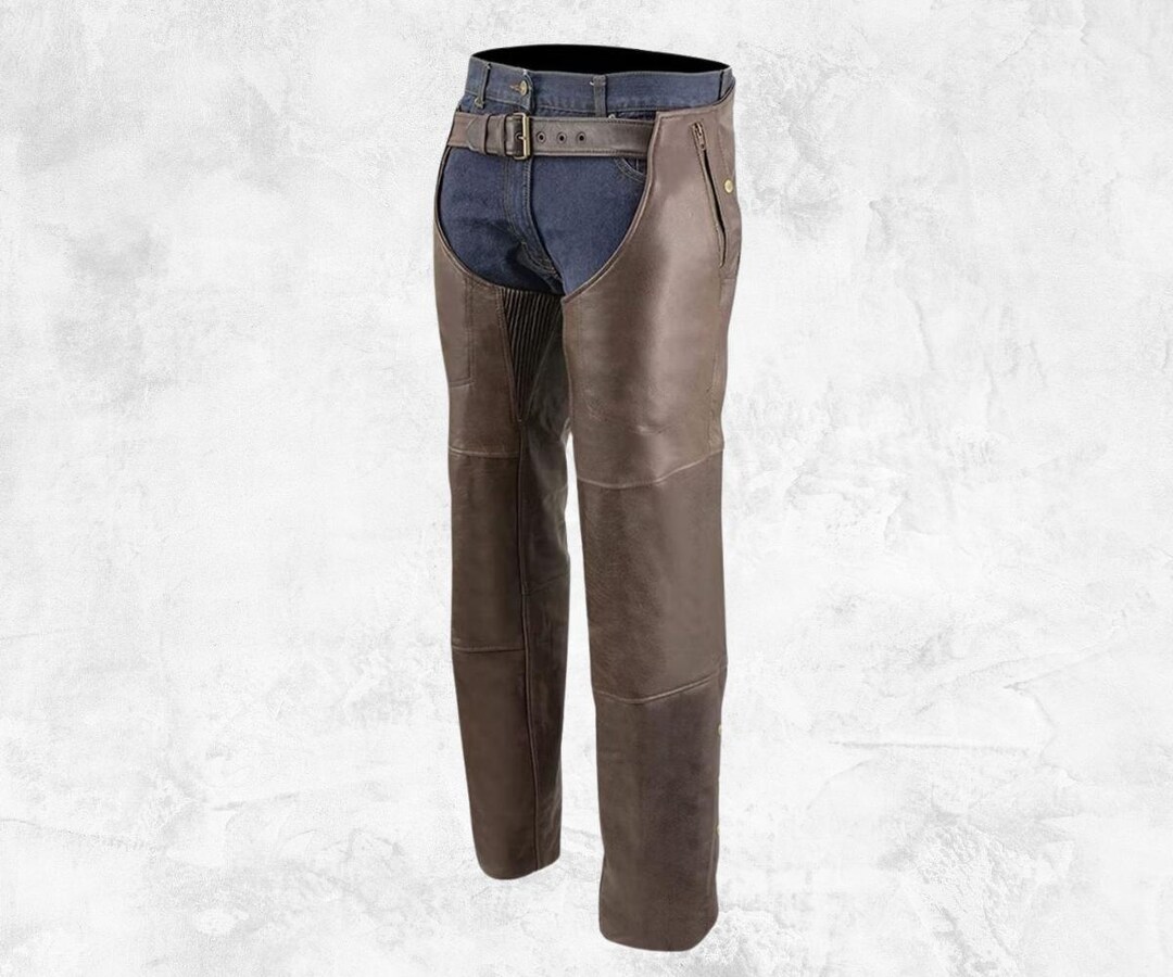 Vintage Premium Leather Chaps | Dual-sided Zippers & Classic Style ...