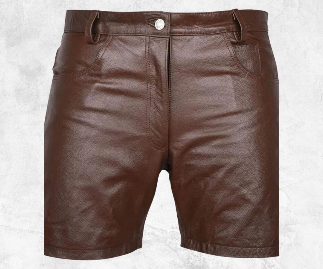 Men’s Brown Leather Biker Shorts | Premium & Stylish Shorts ...