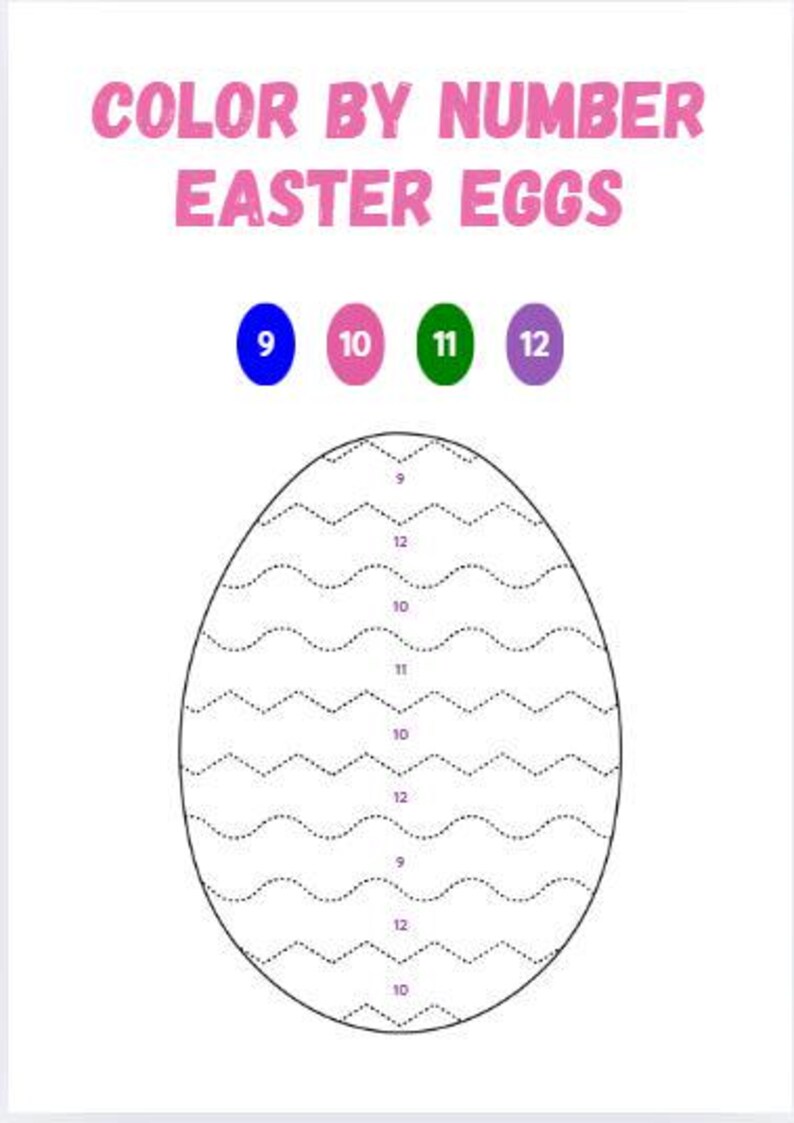 Easter Color by Number - Etsy