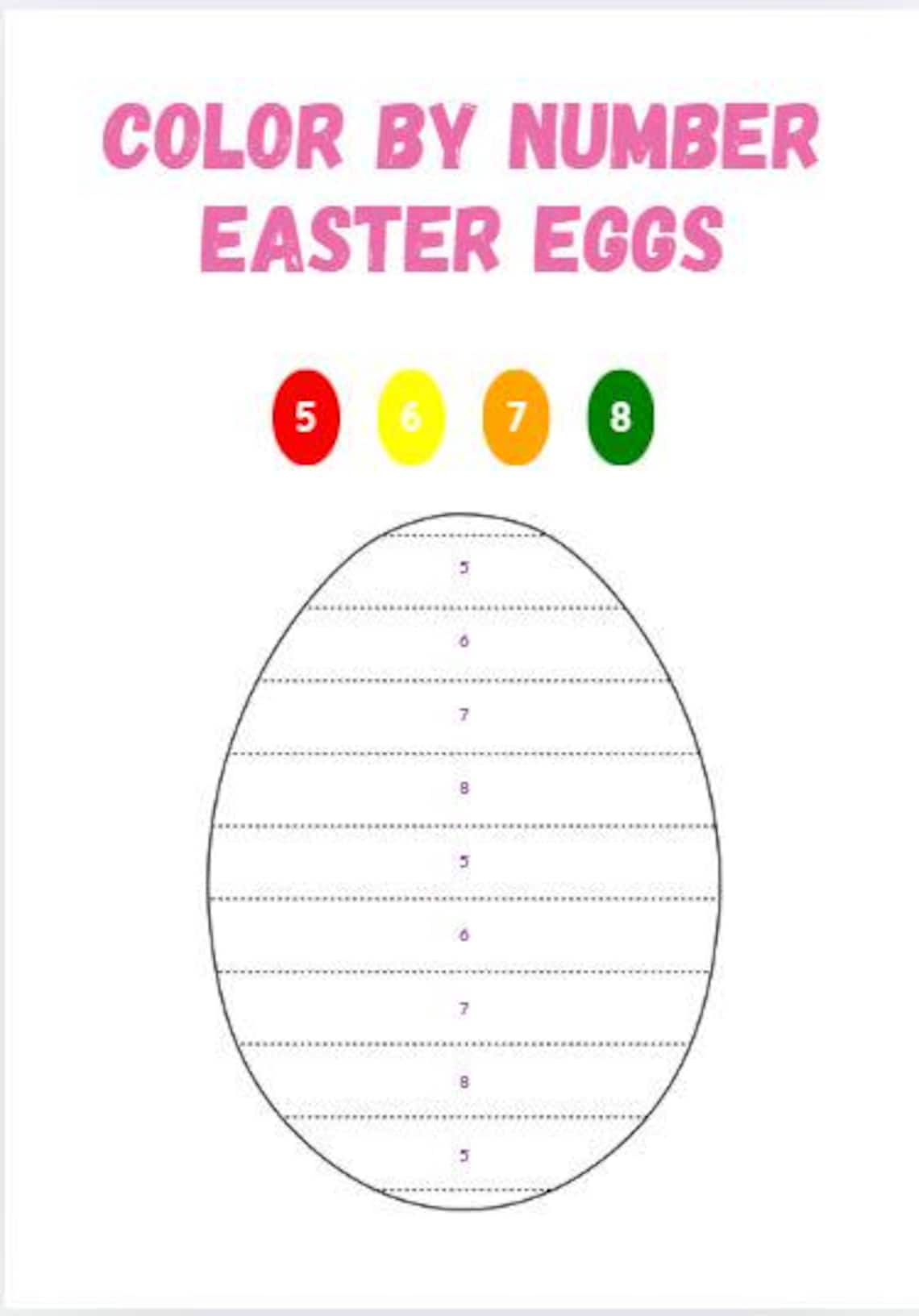 Easter Color by Number - Etsy