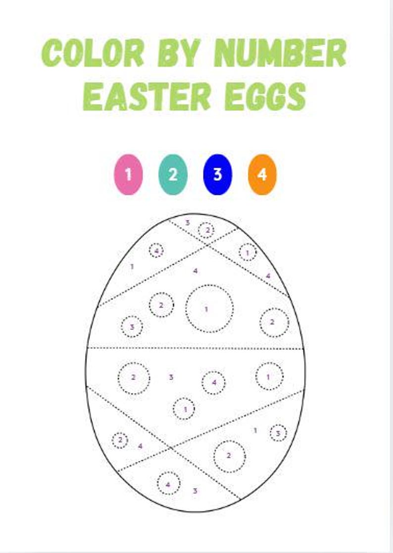 Easter Color by Number - Etsy