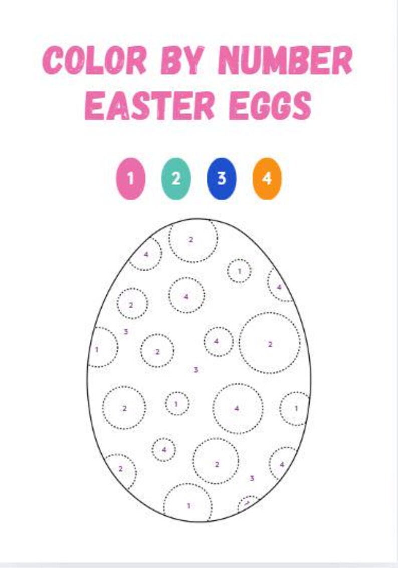 Easter Color by Number - Etsy