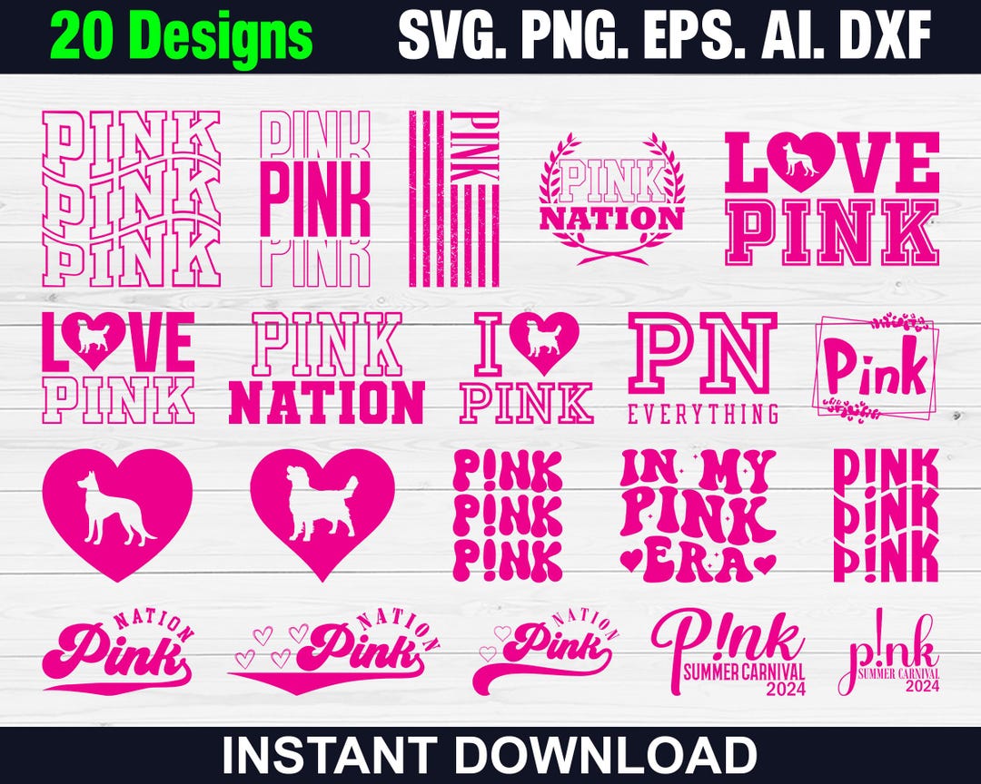 20 Love of Pink SVG Bundle, Pink Nation Svg, A Pink Dog Svg, Pink Svg ...