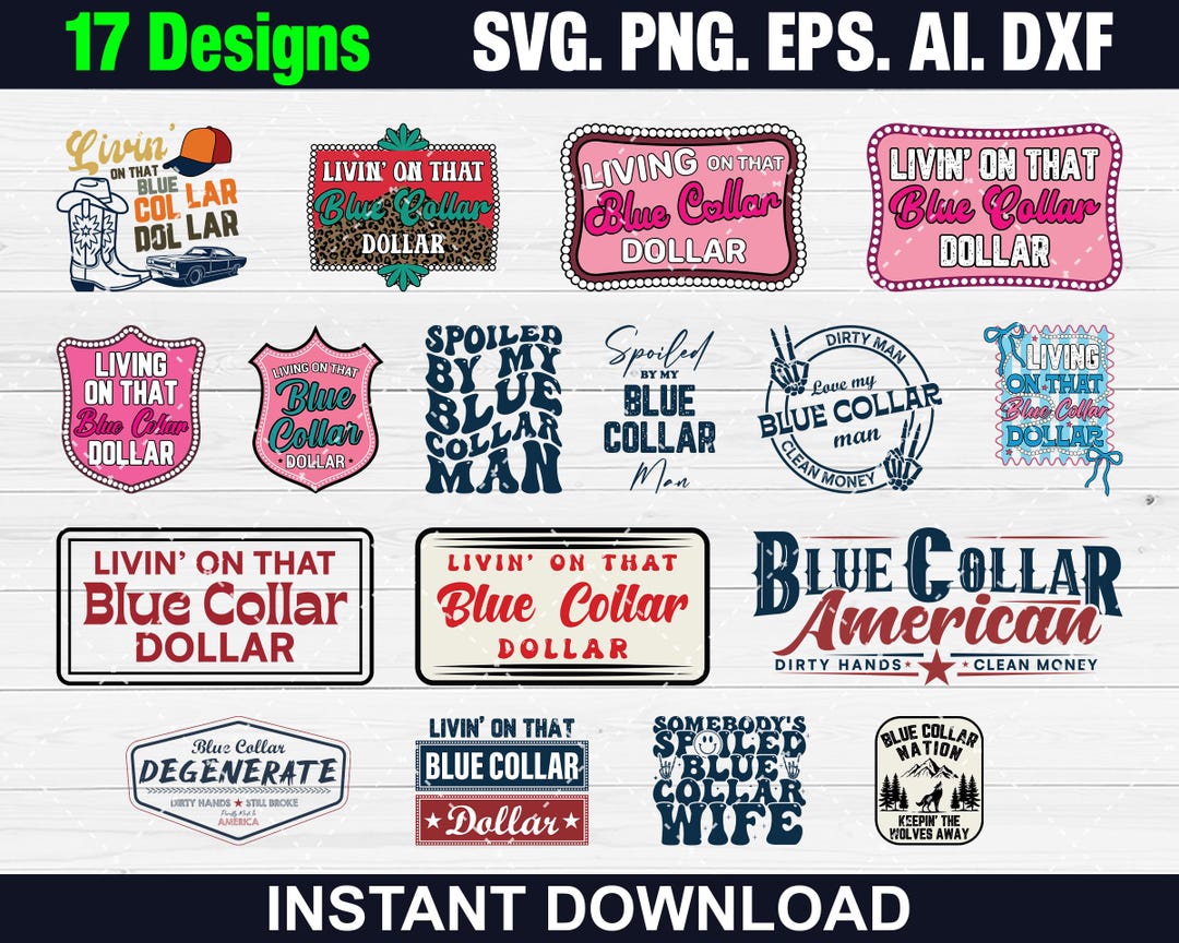 Leben auf diesem Blue Collar Dollar Png svg Bundle, Western Coquette ...