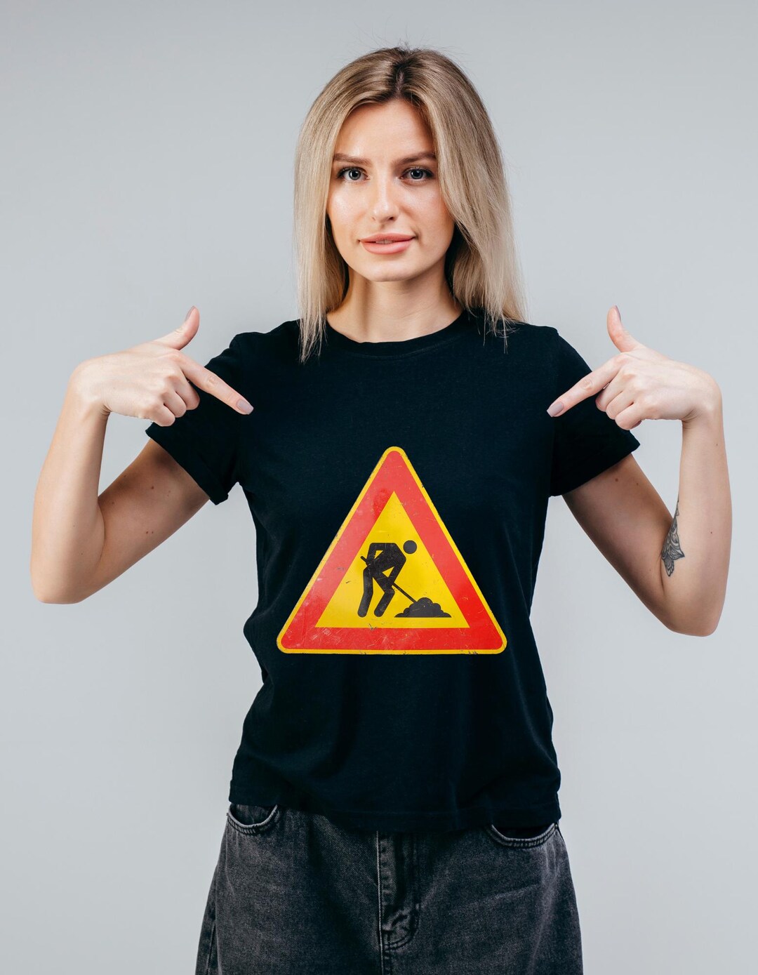 Funny Road Work Sign T-shirt Design: Urban Graphic (PDF) - Etsy