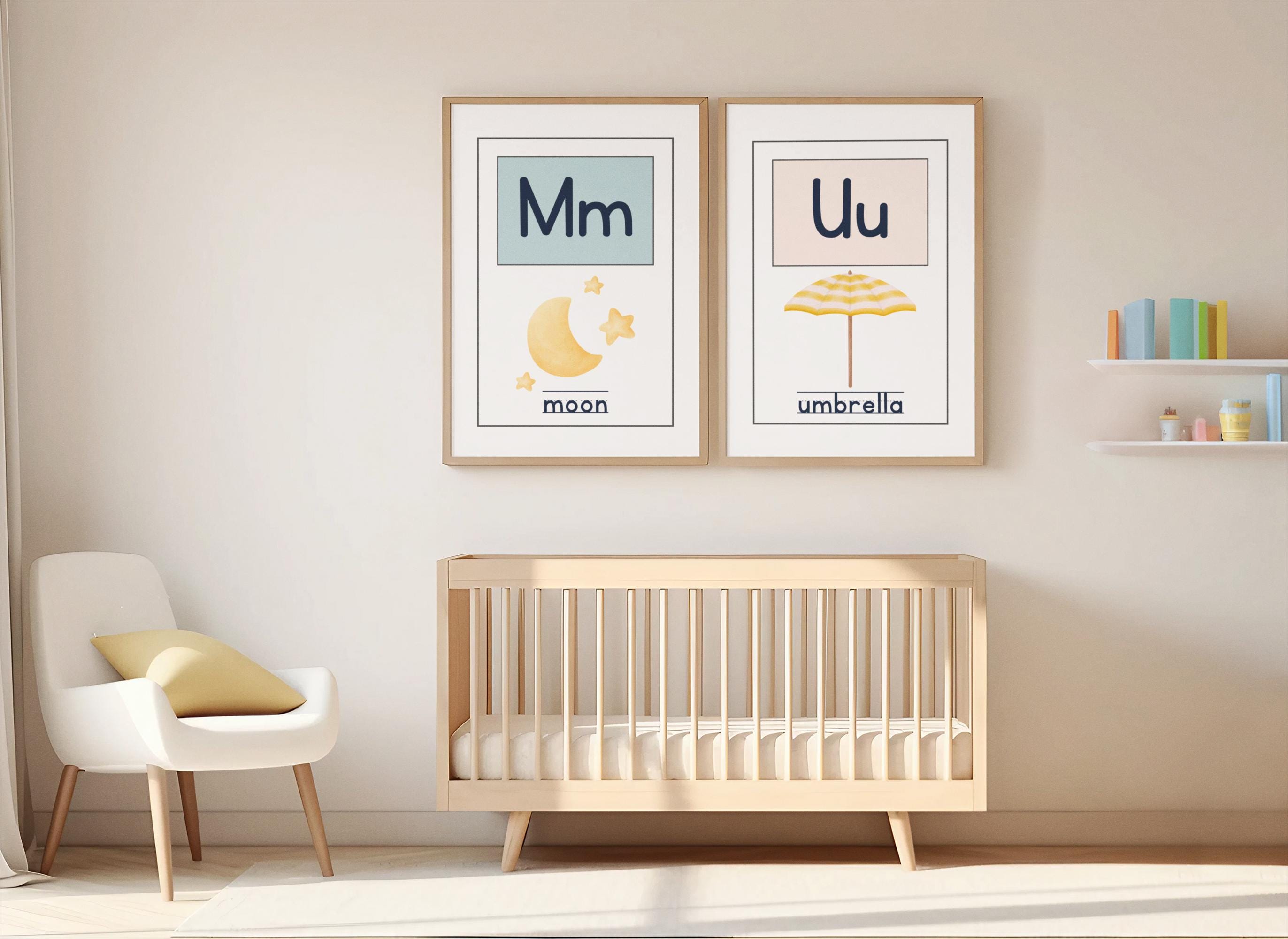 Cute Aesthetic Watercolor Alphabet Posters, Printable Letter Size ...