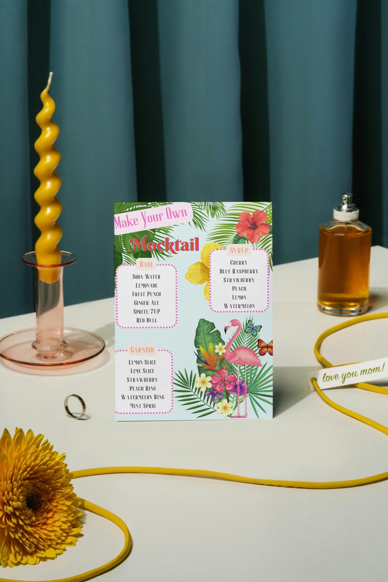 Make Your Own Mocktail Bar Sign Tropical Digital Download - Etsy