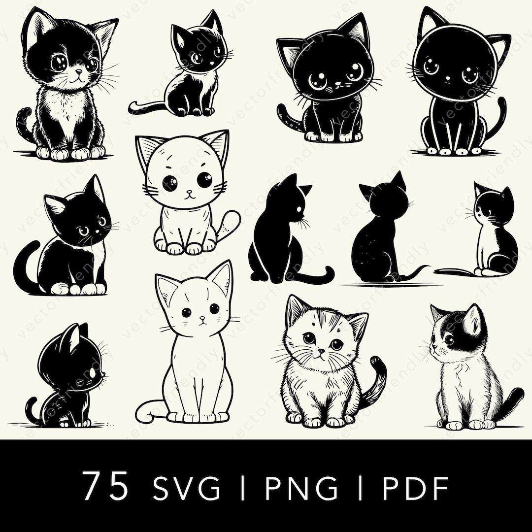 Kitten SVG, Kitten SVG Bundle, Cute Cat SVG, Kitty Svg, Kitties Svg ...