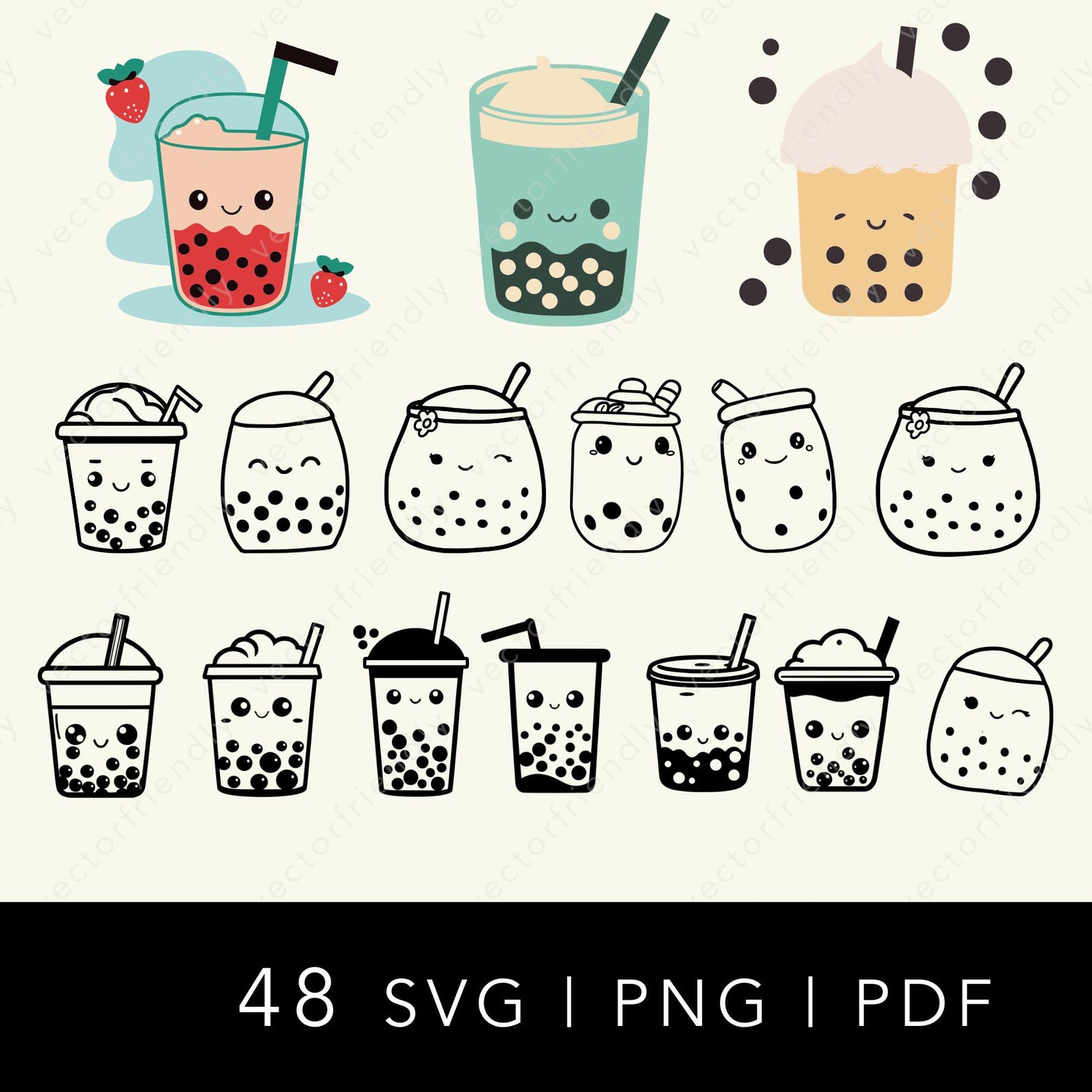 Bubble Tea SVG Bundle, Bubble Tea SVG, Boba Tea SVG Bundle, Boba Tea ...