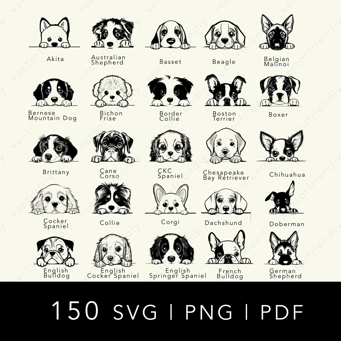 Puppy SVG Bundle, Puppy Breed SVG Bundle, Puppy Face SVG, Puppy Head ...