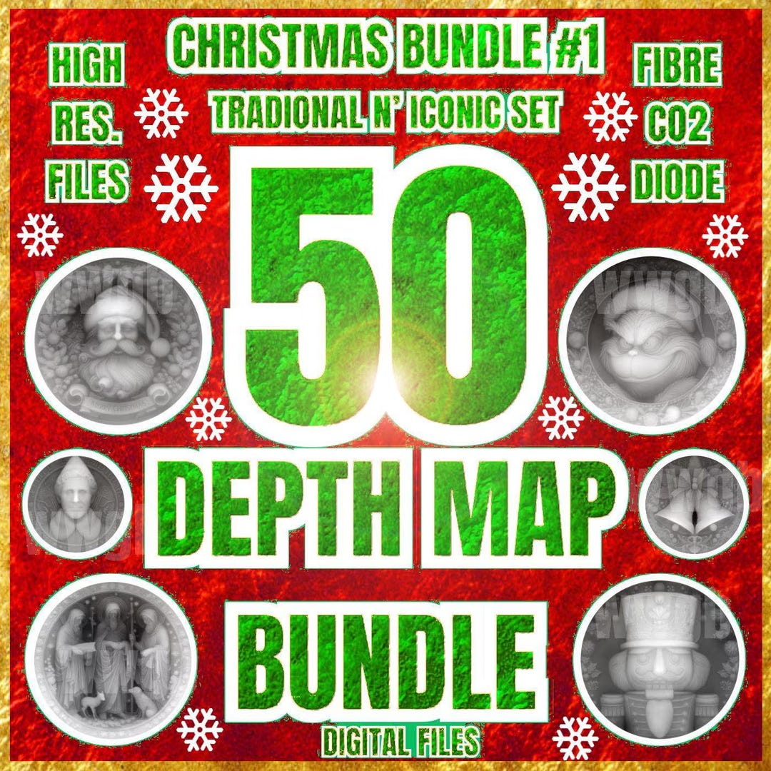 Depth Map Bundle,3d,glowforge,height Maps.glowforge Files,depth Maps ...