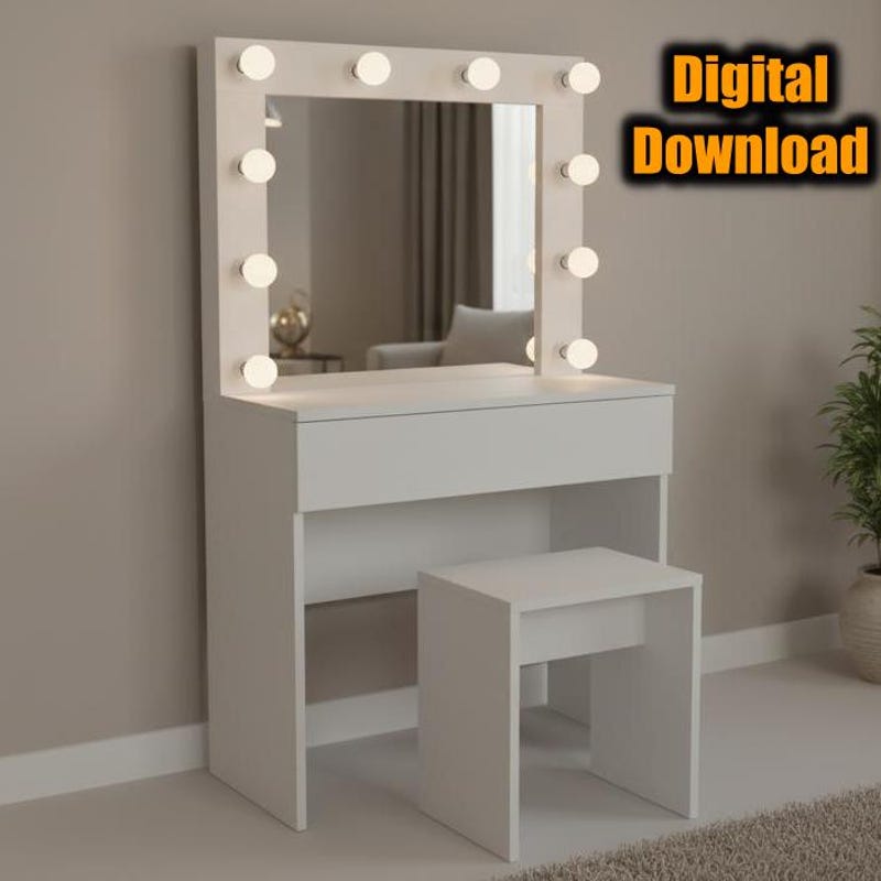 Makeup Vanity and Chair - Etsy UK