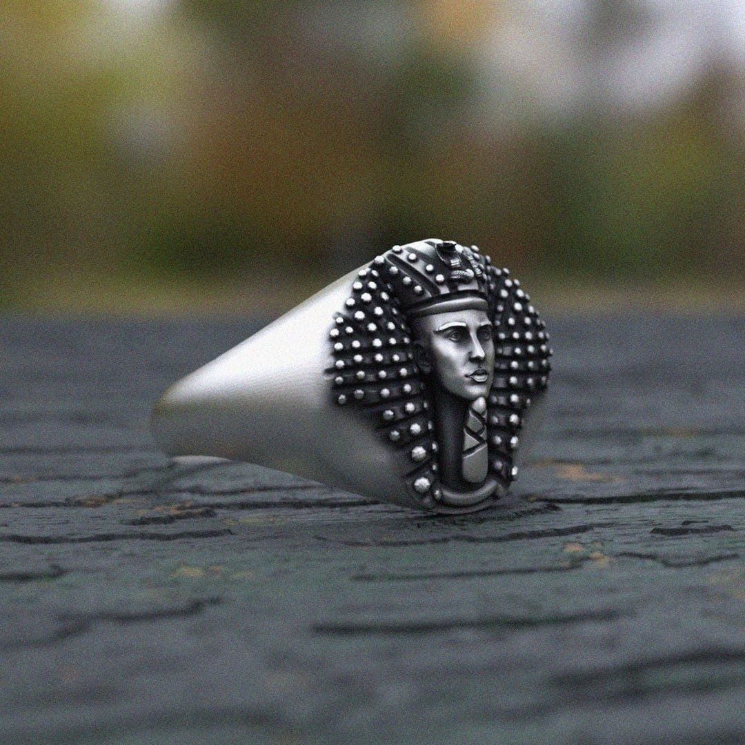 Egyptian Pharaoh Ring 925 Sterling Silver | Handmade Tutankhamun ...