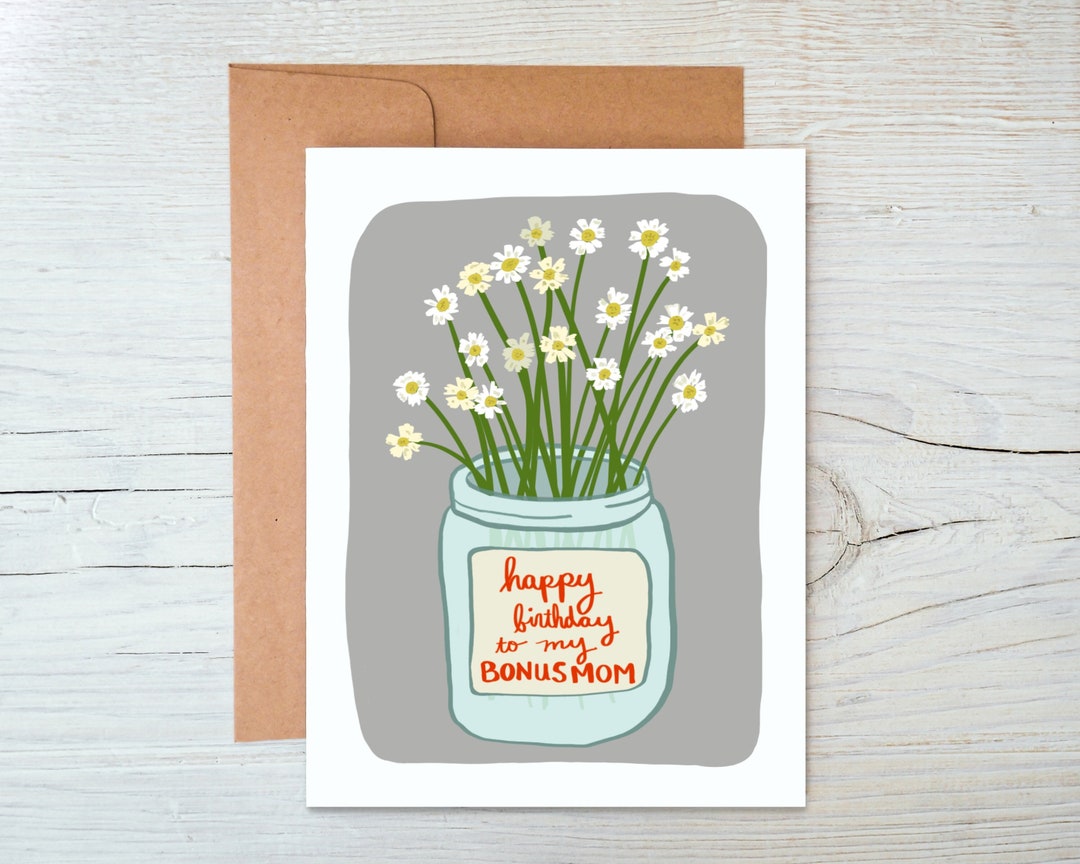 Bonus Mom Happy Birthday Card - Etsy