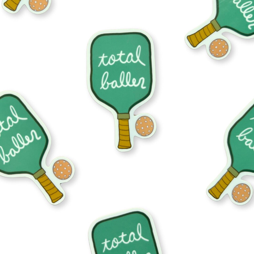 Pickleball Vinyl Sticker - Total Baller - Etsy