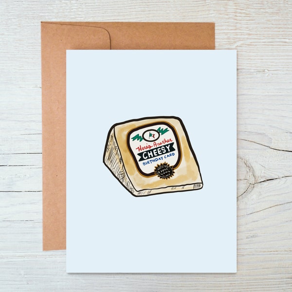 Cheese Birthday Card - Etsy