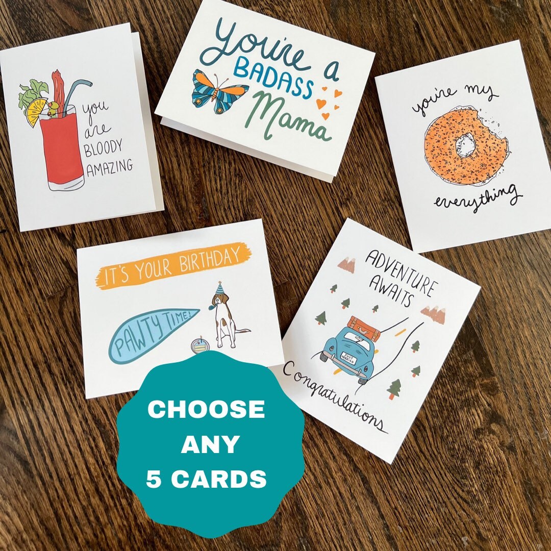 Card 5-pack Choose Any Cards | Etsy