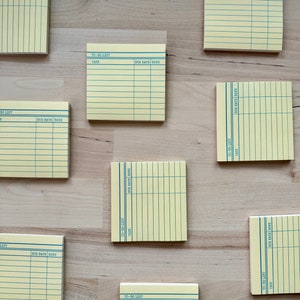 Library Card Post-it Notes Sticky Notes Yellow Great Stocking Stuffer ...
