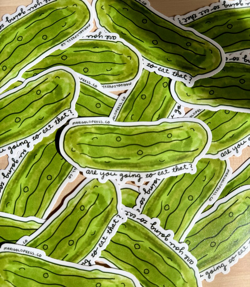 Pickle Vinyl Sticker - "are You Going to Eat That?" - Etsy