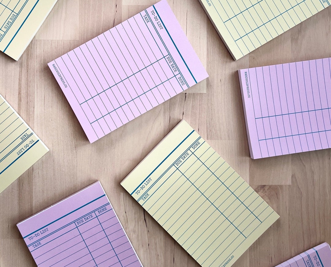 Library Card Notepad - Pink - Great Stocking Stuffer! - Etsy