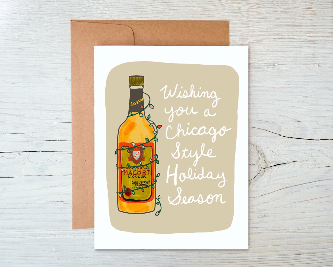 Chicago Style Holiday - Funny Malort Holiday Card - Etsy