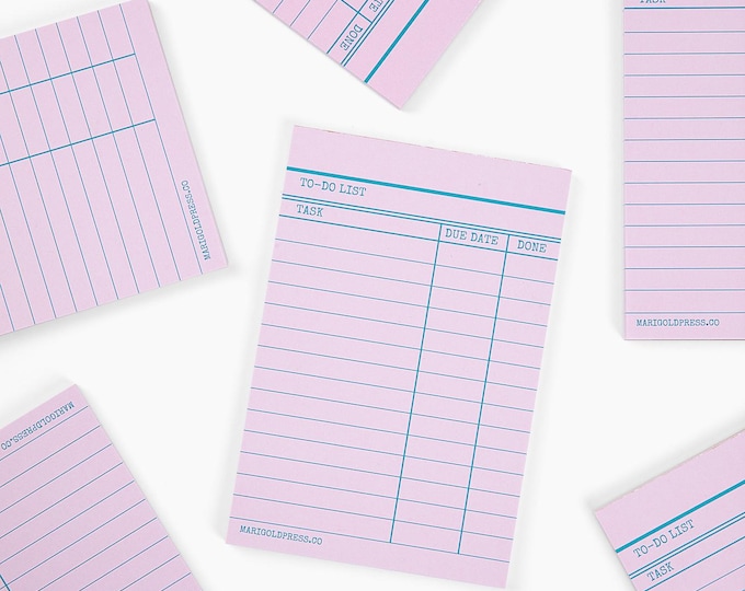 Small Library Card Notepad | 4x6 Notepad | Book Notepad | Aesthetic ...