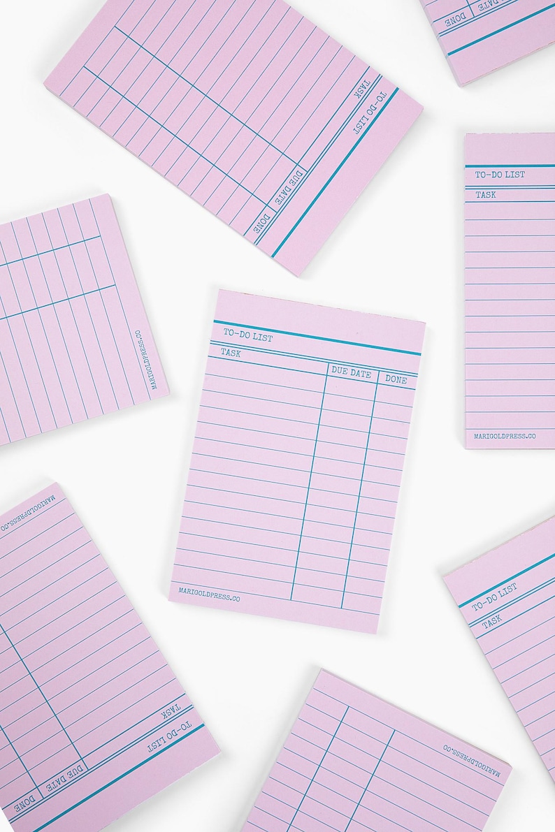 Library Card Notepad - Pink - Great Stocking Stuffer! - Etsy