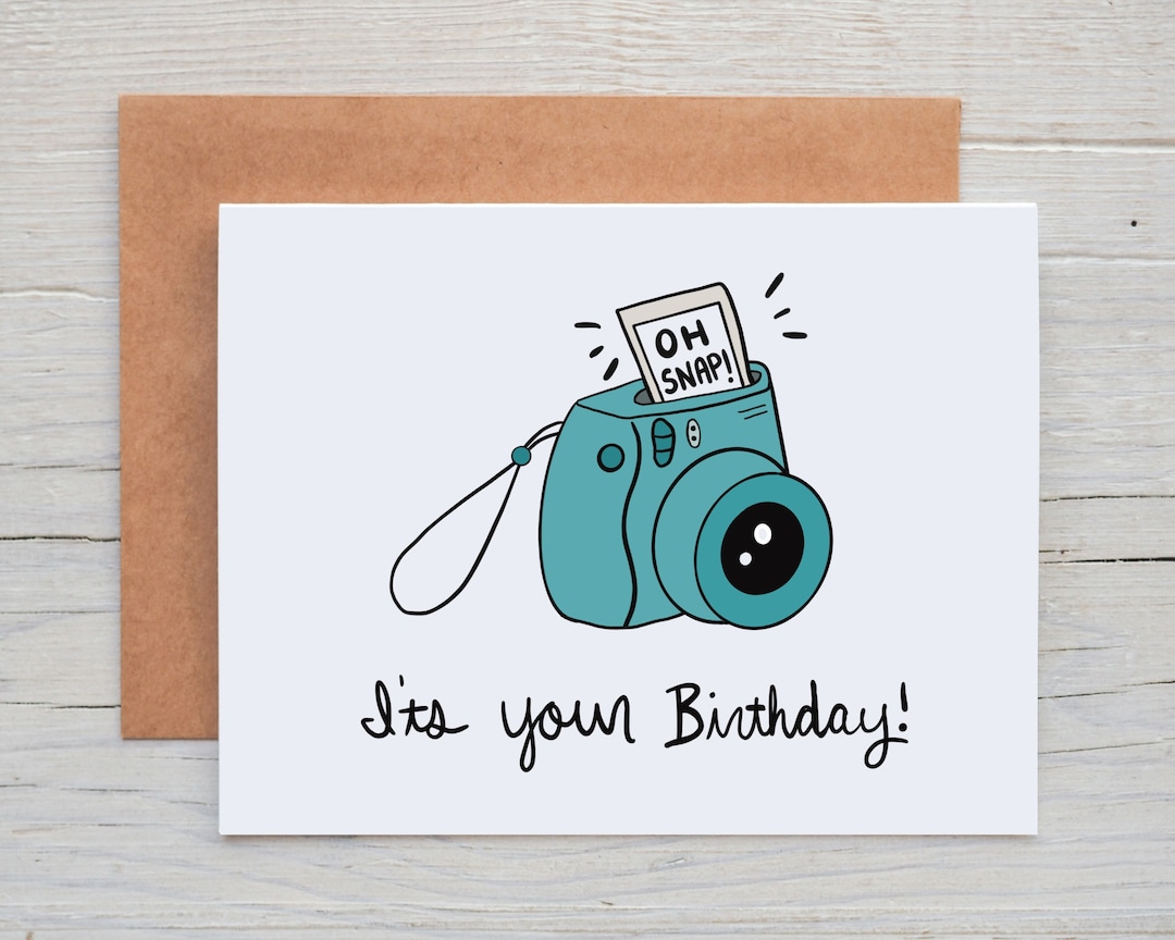 Polaroid Camera Birthday Card - Oh Snap It's Your Birthday! - Etsy