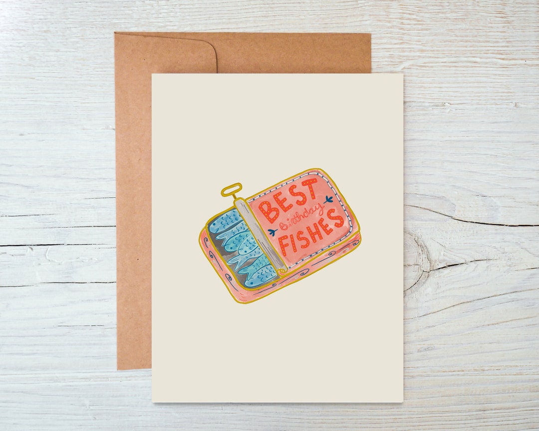 Funny Sardine Birthday Card - Best Birthday Fishes - Etsy