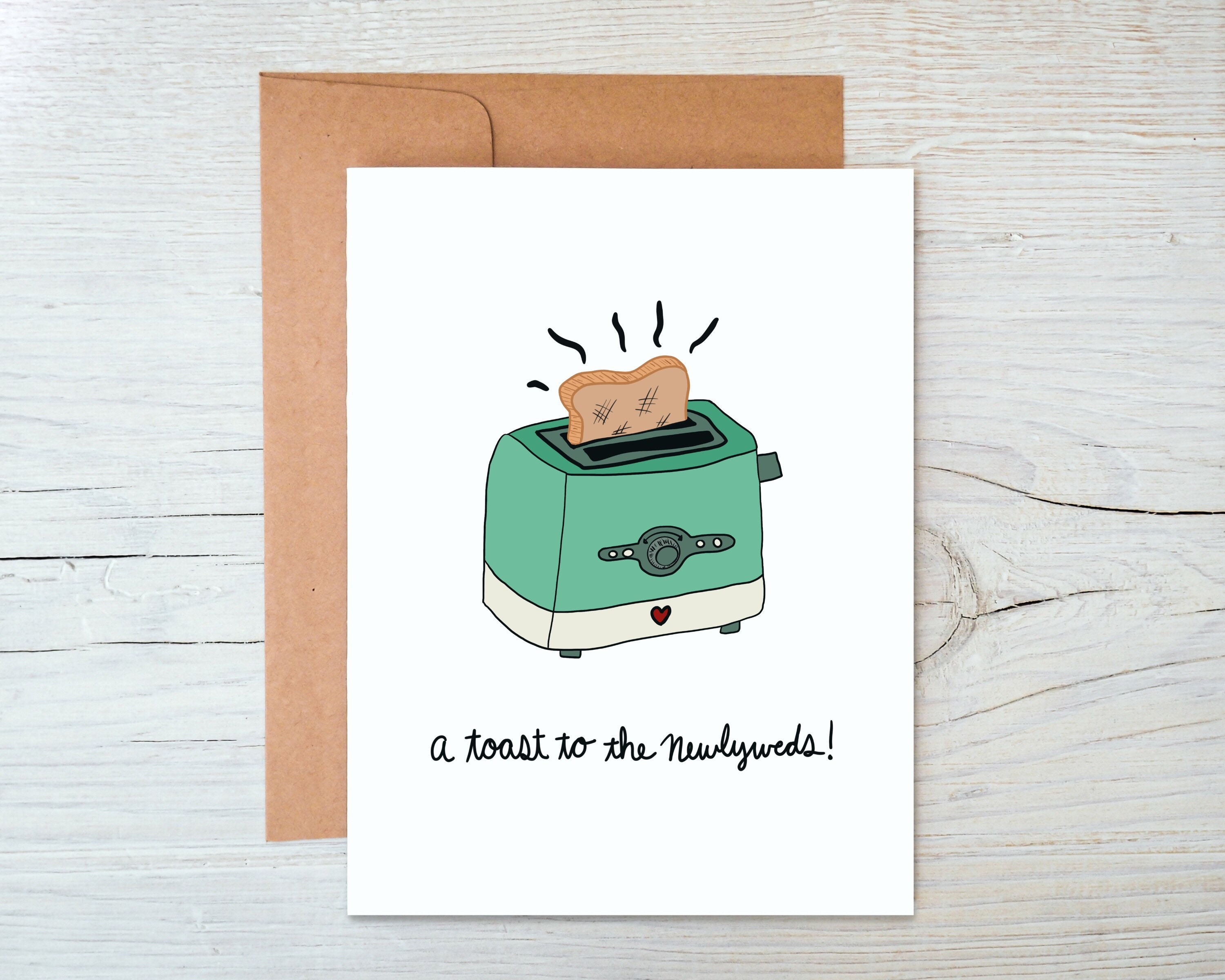 Retro Toaster Wedding Card A Toast to the Newlyweds - Etsy