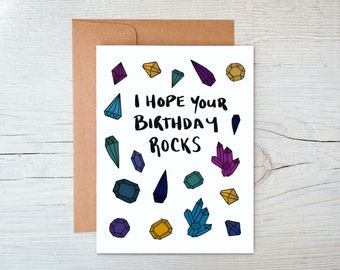 Hope Your BIRTHDAY ROCKS Birthday Card Greeting Card Happy - Etsy