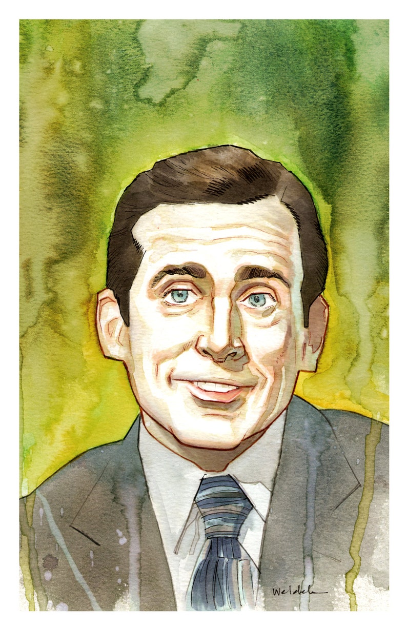 MICHAEL SCOTT Watercolor Art Print Pop Culture Painting - Etsy