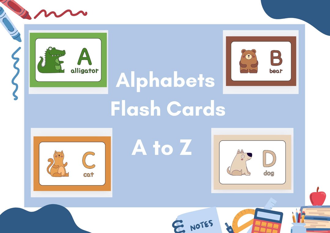 Printable Alphabet Flashcards A-Z | Digital ABC Cards for Early ...