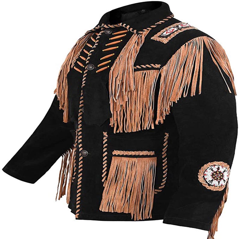 Vintage Buckskin Suede Cowboy Jacket: Fringe & Beaded Western Style - Etsy