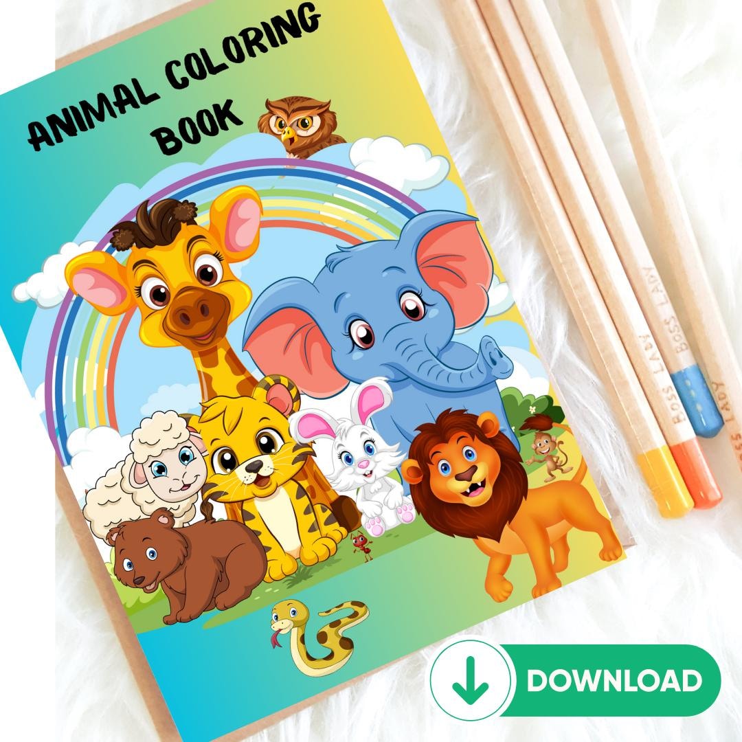Animal Coloring Pages for Kids | Printable Zoo & Farm Animals | Fun ...