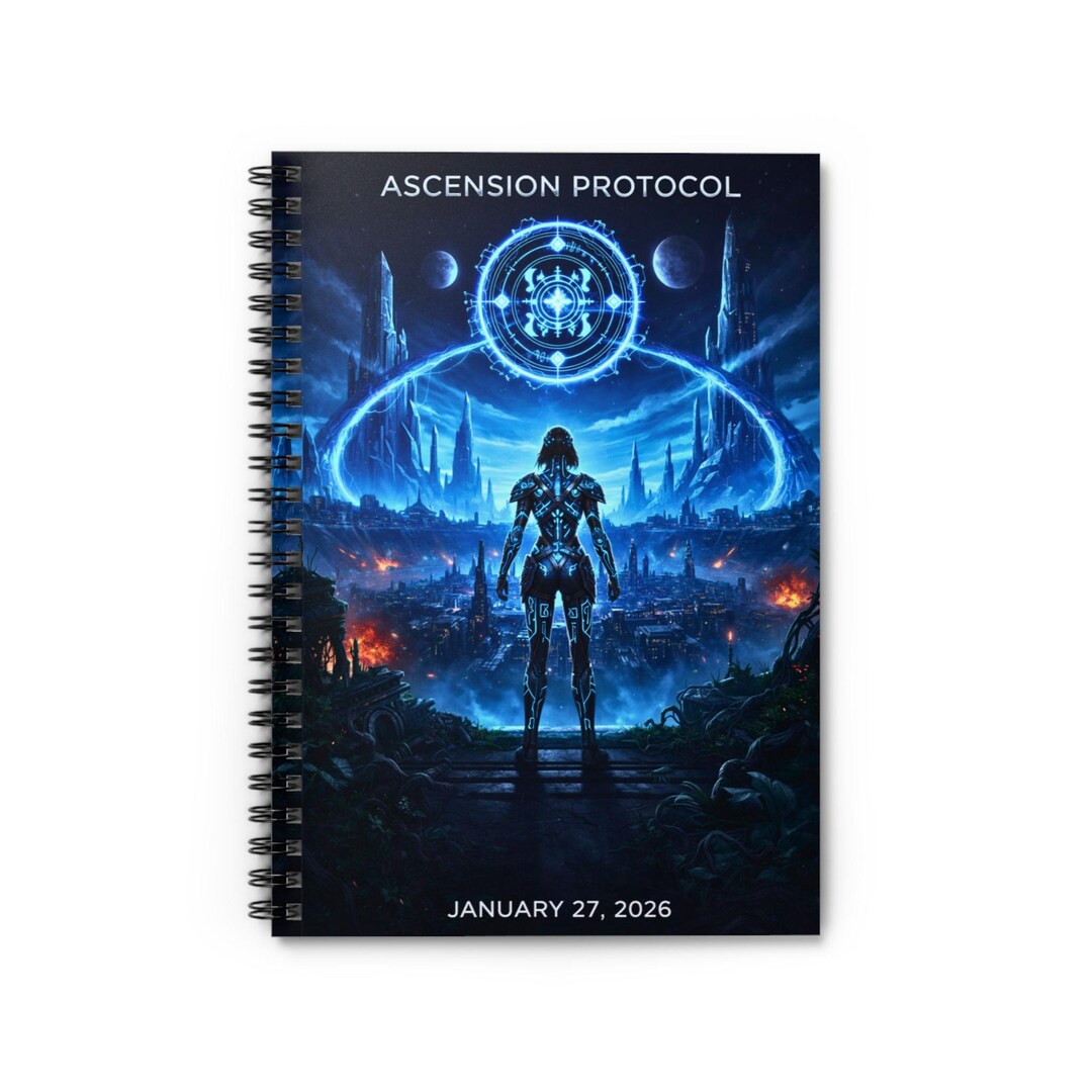 Ascension Protocol Sci Fi Warrior Notebook | Spiral Ruled - Etsy